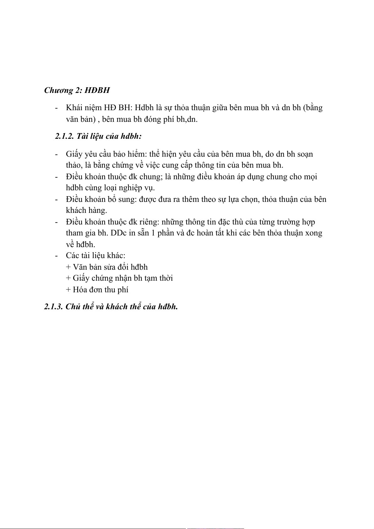 Chương 2: Hợp Đồng Bảo Hiểm (HĐBH) - Lý Thuyết Cơ Bản về Bảo Hiểm | Pháp luật về bảo hiểm | Học ...