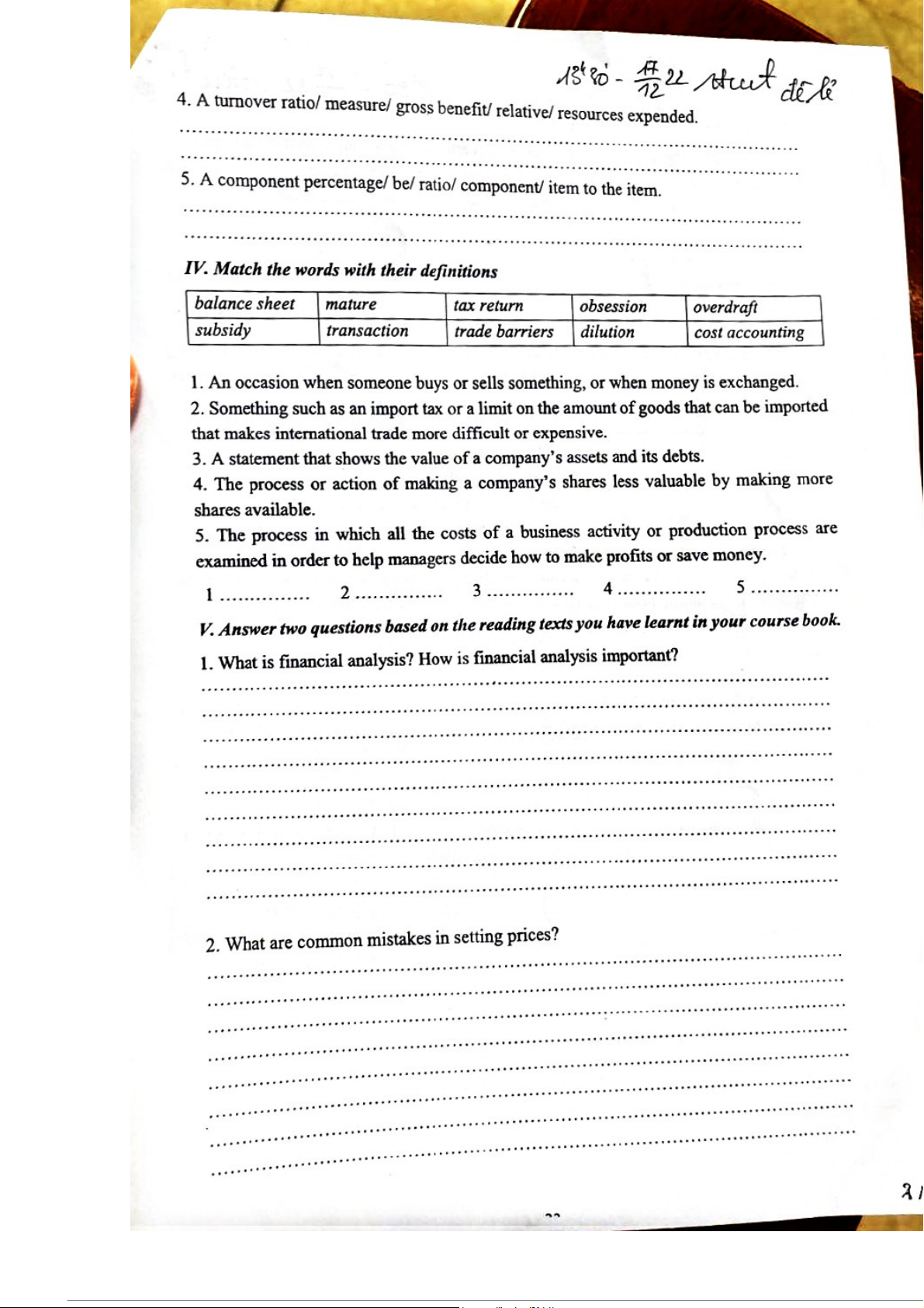 Sample Exam Questions and Answers | Tiếng anh chuyên ngành 2 | Học viện ...