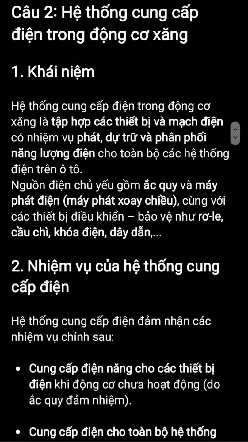 BT Buổi 5: Nguyên Lý Hoạt Động Hệ Thống Cung Cấp Điện Trên Ô Tô | Đại học Văn Lang | PDF