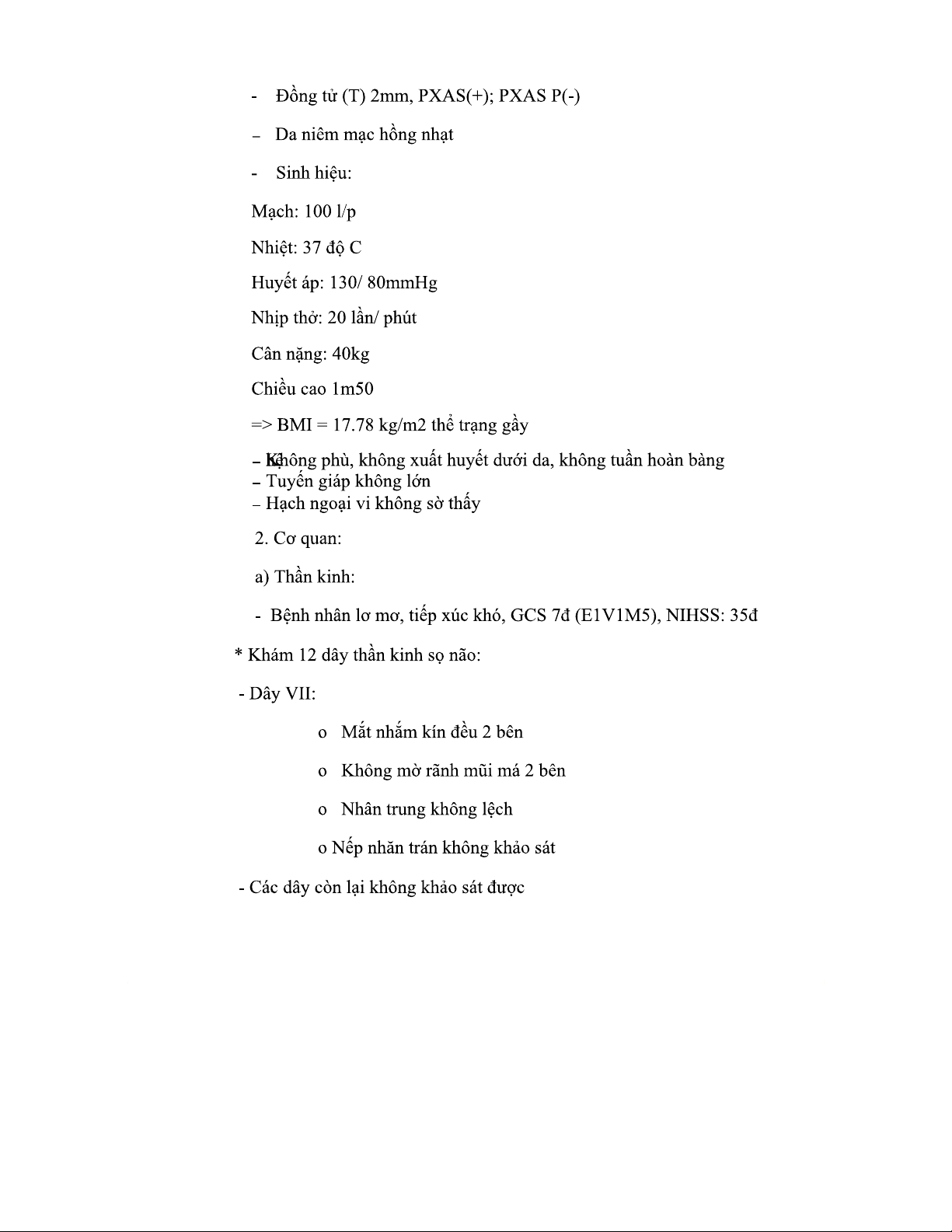 Bệnh án Xuất huyết não - Đột quỵ của bệnh nhân 81 tuổi | PDF