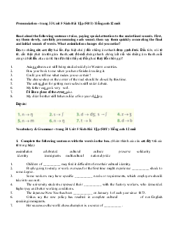 Giải bài tập SBT Tiếng Anh lớp 12 chương trình mới Unit 5: Cultural identity | PDF