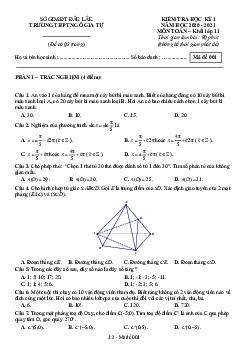 Đề thi HK1 Toán 11 năm 2020 – 2021 trường THPT Ngô Gia Tự – Đắk Lắk | PDF