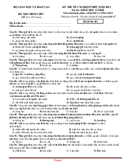 Đề thi tốt nghiệp THPT 2022 môn GDCD (có đáp án) - Mã đề 302 | PDF