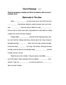 Open Cloze Passage - 10 practice tests with key | PDF