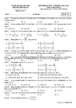 Đề thi HK1 Toán 11 năm 2020 – 2021 trường THPT Lê Lợi – Quảng Trị | PDF