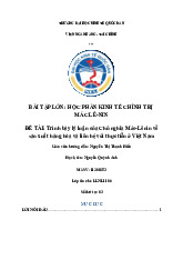 Bài tập lớn KTCT - Kinh tế Chính trị Mác-Lê Nin (KTCT01) | Đại học kinh tế quốc dân NEU | PDF