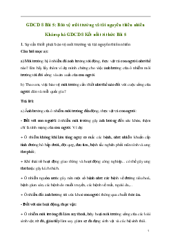 Giải GDCD 8 Bài 5: Bảo vệ môi trường và tài nguyên thiên nhiên | Kết nối tri thức | PDF
