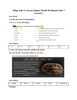 Giải Tiếng Anh 11 Workbook Unit 7 Lesson 1 | Smart World | PDF