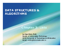 Chapter 3 - Lists: Implementation and Operations Overview | Môn Algorithms and Data Structures ...