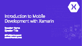 Introduction to Mobile Development with Xamarin| Bài giảng Phát triển ứng dụng cho thiết bị di ...
