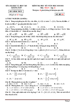 Đề thi HK1 Toán 11 Quảng Nam 2020-2021 (có đáp án) | PDF