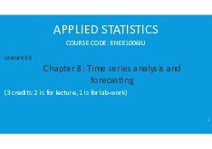 Lecture 14: Chapter 8: Time series analysis and forecasting | Trường Đại học Quốc tế, Đại học ...