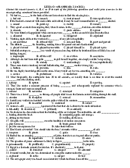 Lexico - Grammar + Word Formtion | PDF
