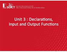 Unit 3 : Declarations, Input and Output Functions - Tin học đại cương (IT1110) | Trường Đại học ...