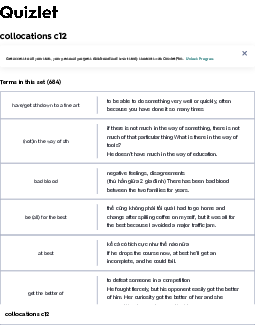 Quizlet - Collocations C1-C2 with examples | PDF