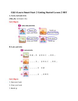 Giải SBT I-learn Smart Start 2 Unit Getting Started Lesson 2 | PDF