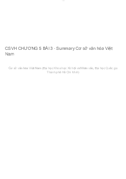 CSVH CHƯƠNG 5 BÀI 3 - Summary Cơ sở văn hóa Việt Nam | Cơ sở văn hóa Việt Nam | Đại học Khoa học ...