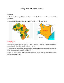 Tiếng Anh 9 Unit 11 Skills 2 | PDF