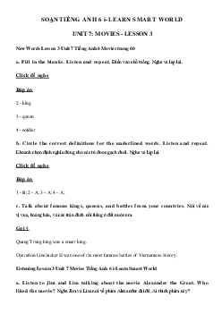 Tiếng Anh lớp 6 Unit 7 lesson 3 - Smart World | PDF