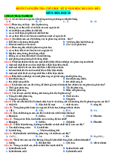 TOP 5 đề ôn thi HKII hóa 10 chân trời sáng tạo 2022-2023 | PDF