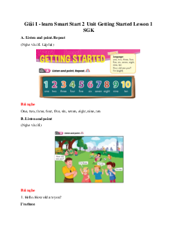 Giải I-learn Smart Start 2 Unit Getting Started Lesson 1 SGK | PDF
