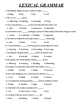 Lexico and grammar questions - ôn thi học sinh giỏi THPT (có đáp án) | PDF