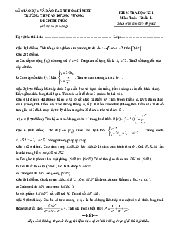 Đề thi HK1 Toán 11 năm 2019 – 2020 trường THPT An Dương Vương – TP HCM | PDF