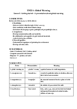 Unit 5: Global warming - Giáo án Tiếng Anh 11 Global Success | PDF