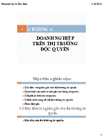 silde bài giảng lý thuyết chương 4 doanh nghiệp trên thị trường độc quyền | PDF
