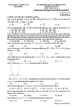 Đề thi học kỳ 1 Toán 10 năm học 2018 – 2019 sở GD và ĐT Bắc Giang | PDF
