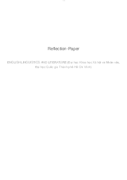 Reflection-Paper | ENGLISH LINGUISTICS AND LITERATURE (K40) | Đại học ...